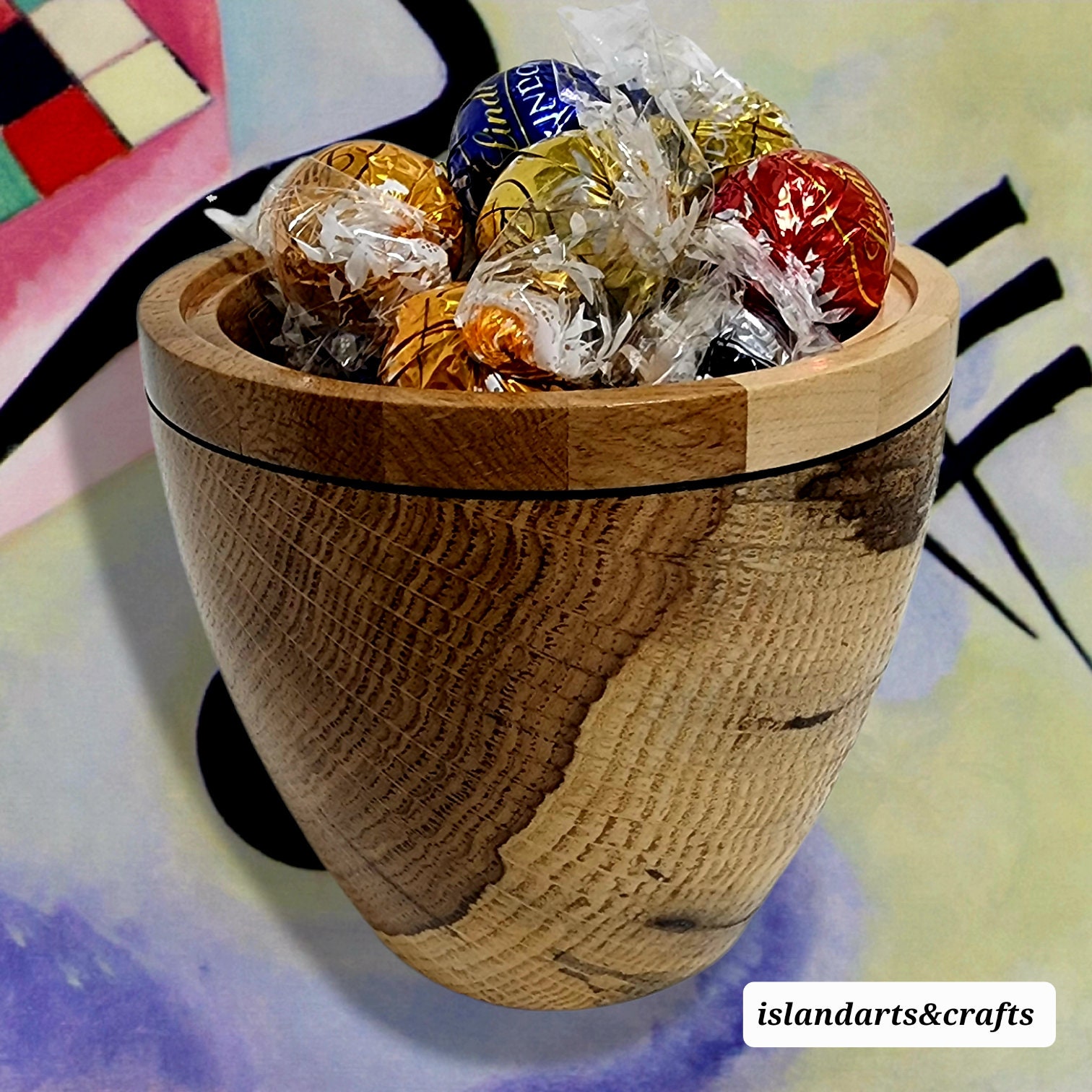 Segmented Oak and Maple Candy Jar Handmade Candy Jar Wooden - Etsy