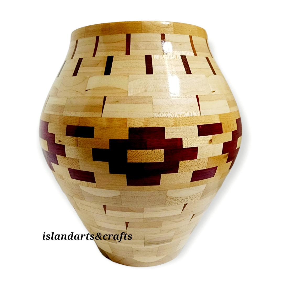 Segmented Maple & Purple Heart Vase, Segmented Vase, Wood Vase, Wooden ...