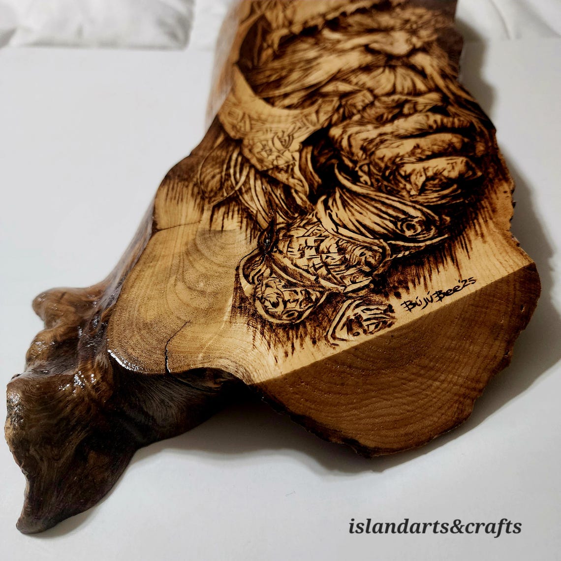 Woodburned Viking Art, Handmade Pyrography Ash Wood Wall Hanging - Etsy