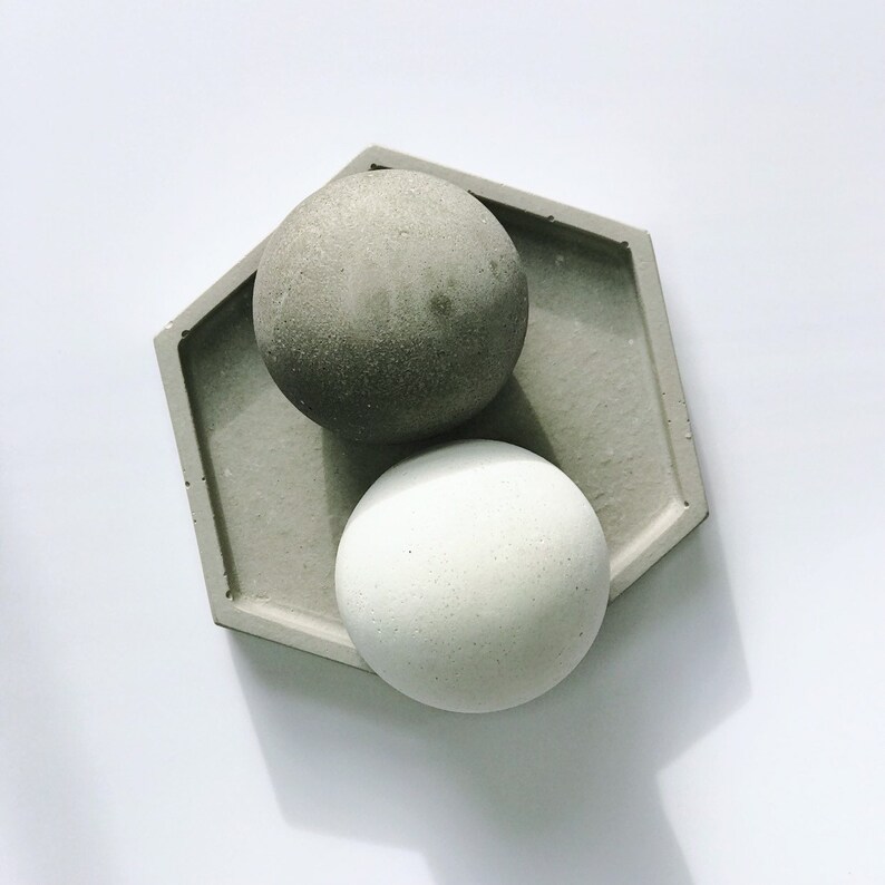 Concrete sphere paperweight // Concrete desk decoration // | Etsy