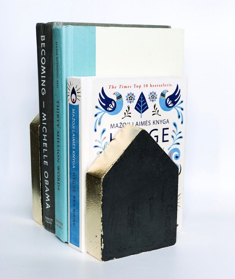 Concrete Bookends // Book Holder // Book Lover Gift // Book Shelf Decor ...