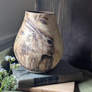 Shy Rabbit Vase Handmade Ceramic Vase Nature Art-heirloom Art - Etsy