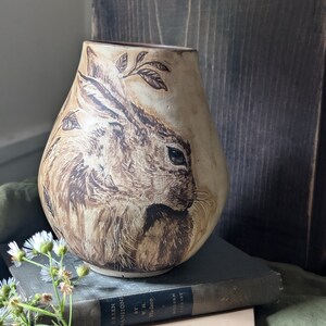 Shy Rabbit Vase Handmade Ceramic Vase Nature Art-heirloom Art - Etsy