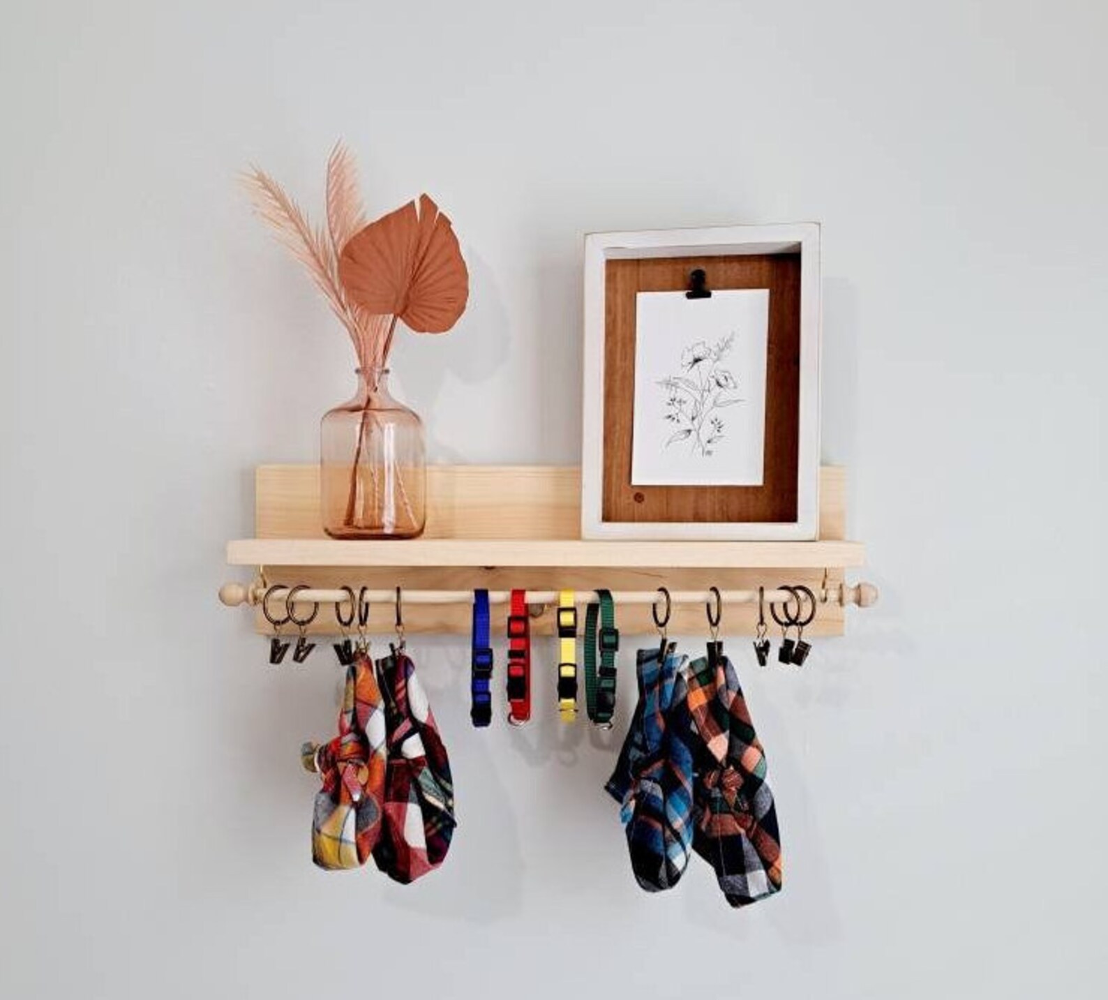 Leash Holder, Pet Accessory Organizer, Wall Mounted Dog Leash Holder ...