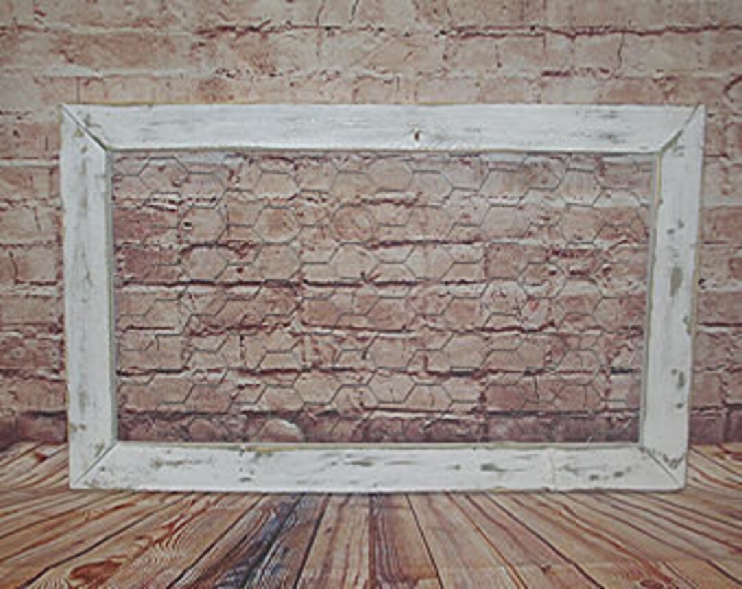Rustic Framed Chicken Wire. Bow Holder, Photo Collage Frame, Farmhouse ...