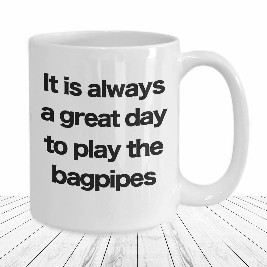 Bagpipe Mug Bagpiper Coffee Cup Funny Gift for Kilt Wearing Silence ...