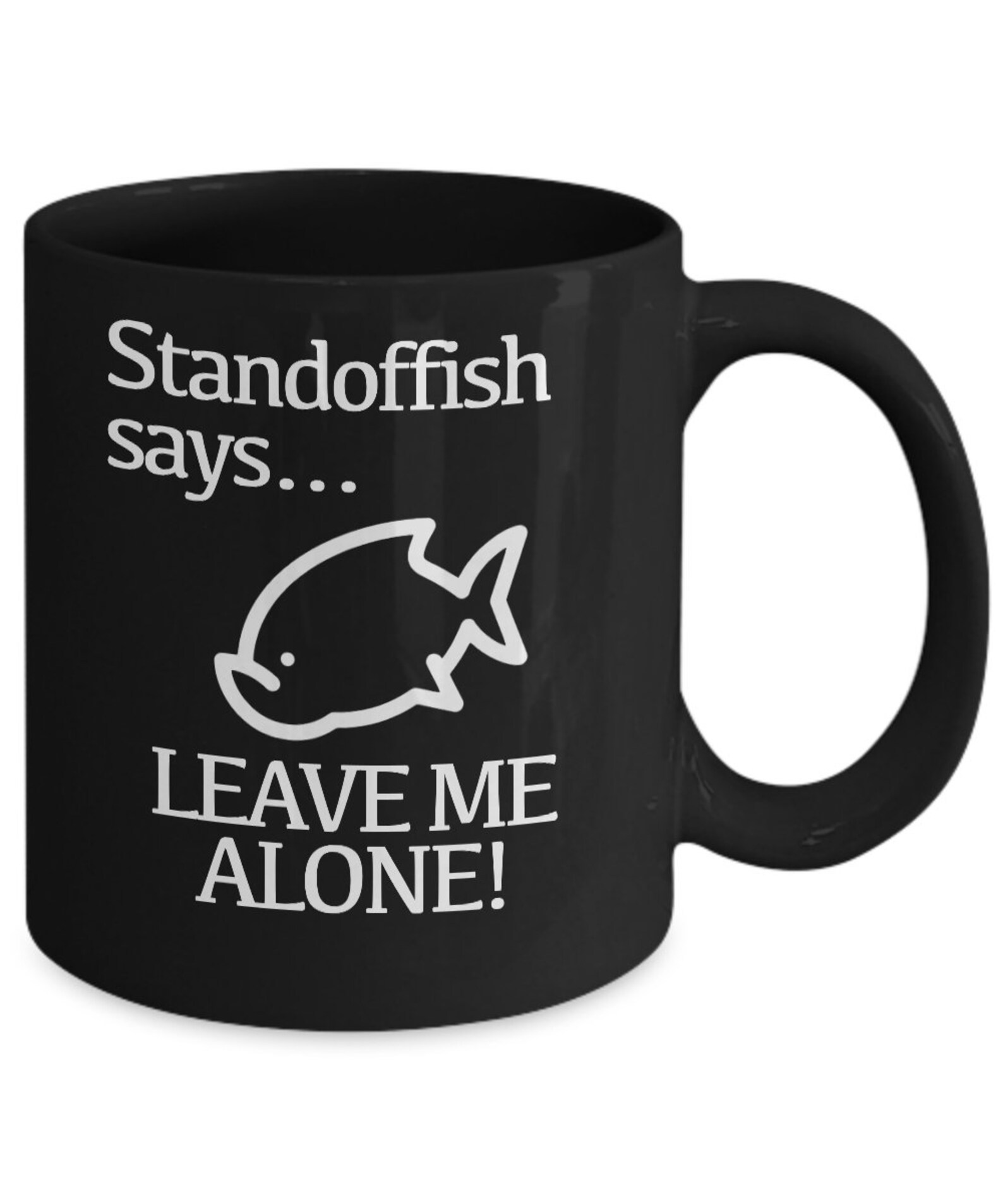 Leave Me Alone Mug Black Coffee Cup Funny Gift for Introvert Go Away ...