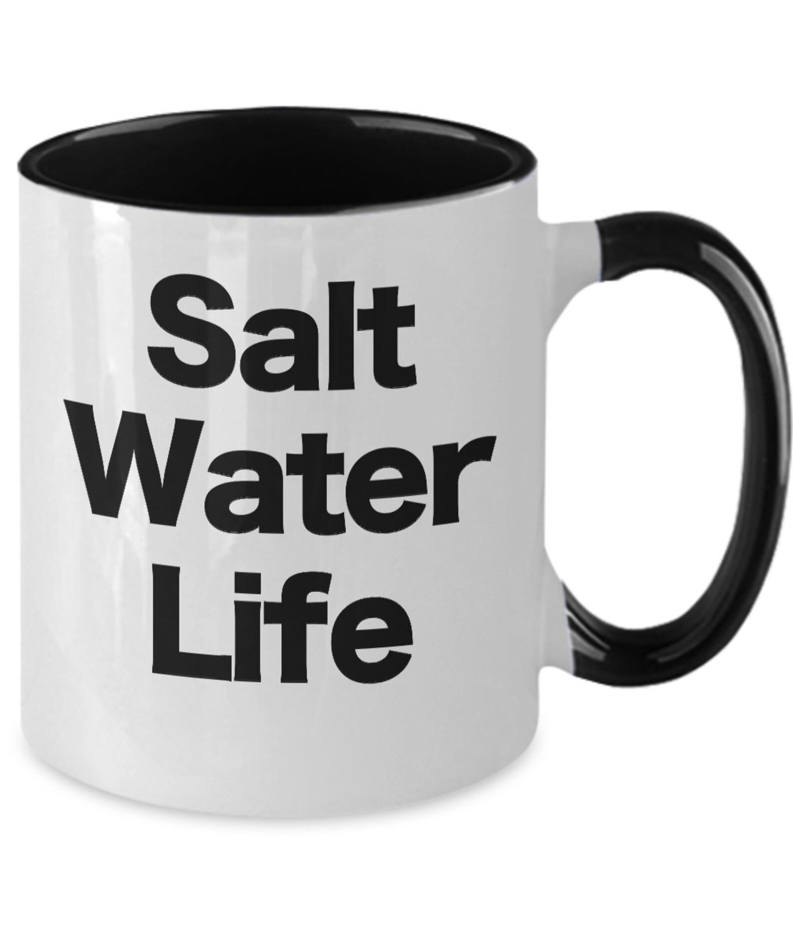 Salt Water Life Mug White Two Tone Coffee Cup Ocean Surfing - Etsy