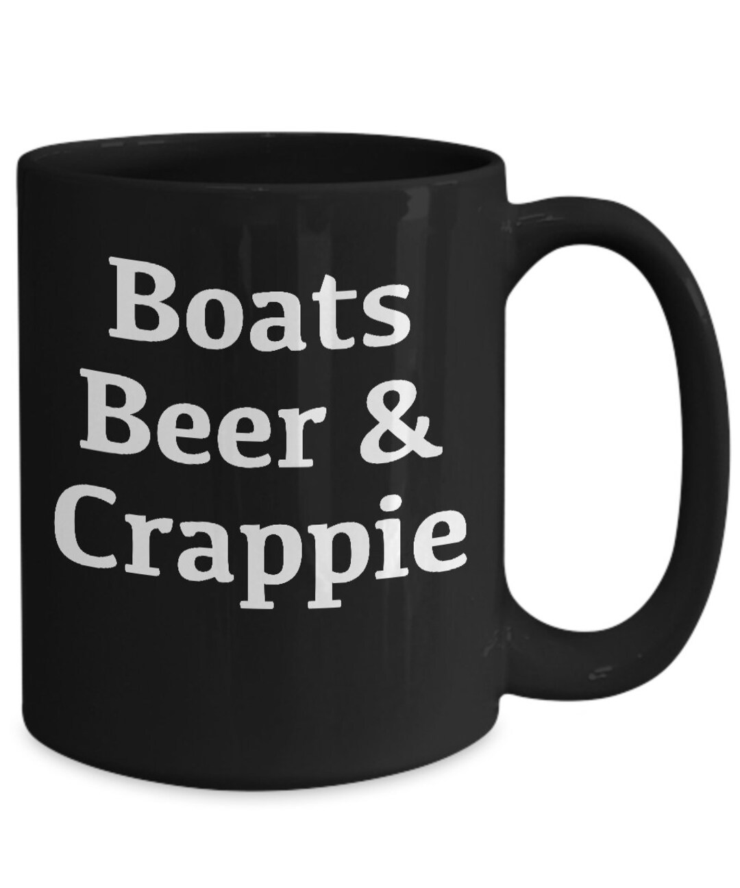 Crappie Fishing Mug Black Coffee Cup Gift for Fisherman Boats Beer Fish ...