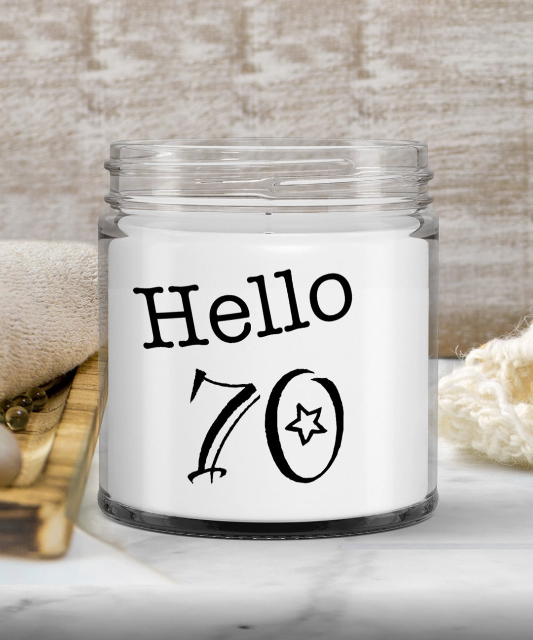 Hello 70 Happy 70th Birthday Candle Funny Gift for Seventy - Etsy