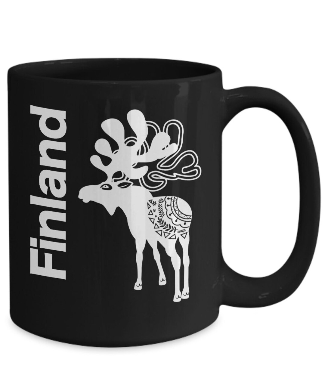 Finland Mug Black Coffee Cup Gift for Traveler Helsinki Arctic Lapland ...