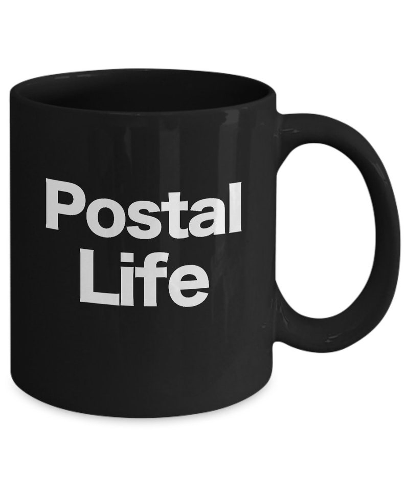 Postal Life Mug Postal Worker Black Coffee Cup Funny Gift for Post Man ...
