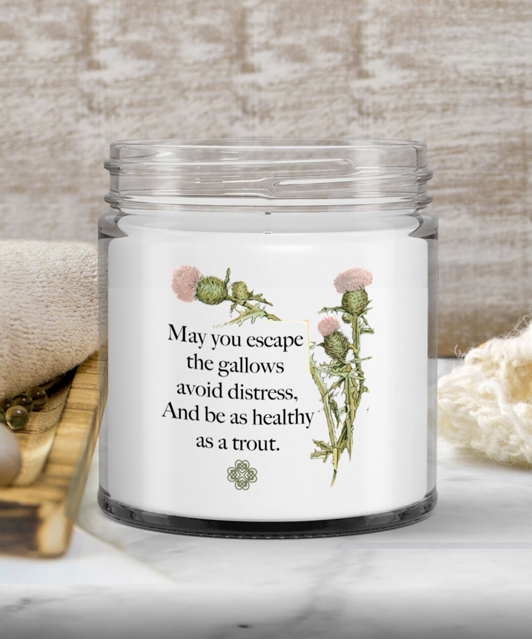 Irish Blessing Candle Healthy as A Trout Gift Traditional Ireland Words ...