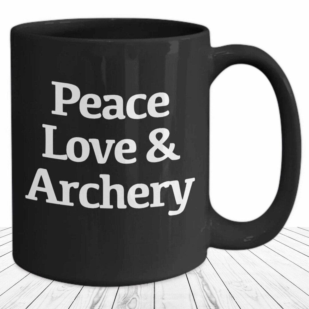 Archery Mug Bow Hunting Black Coffee Cup Funny Gift for Long Cross Bow ...