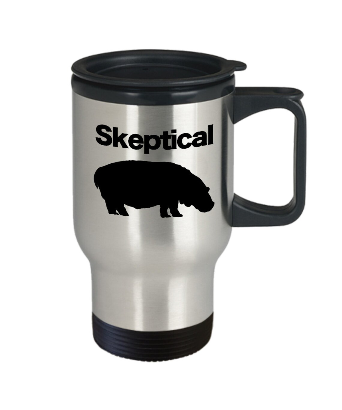 Skeptical Hippo Mug Travel Coffee Cup Funny Gift for Skepticism ...