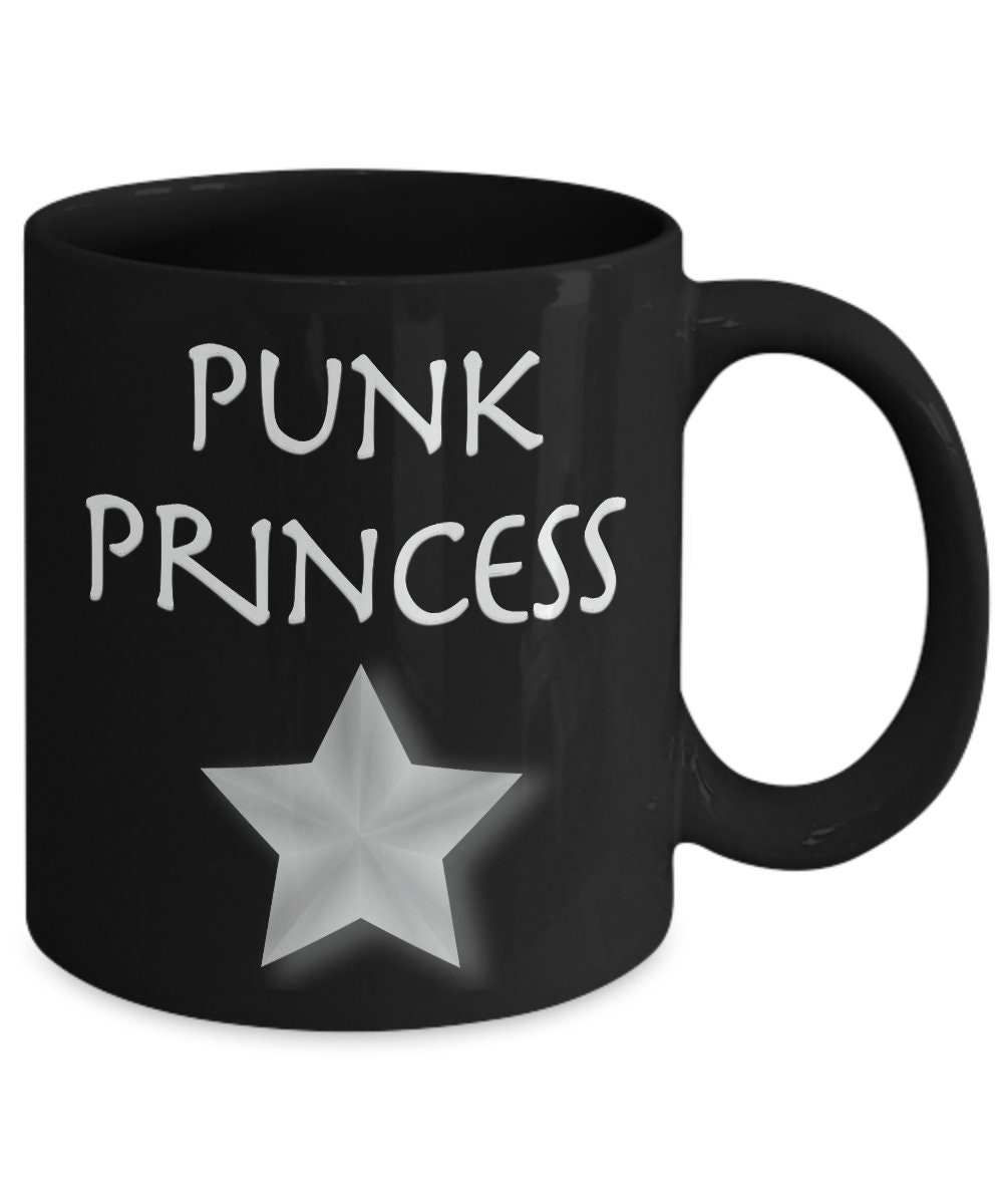 Punk Princess Rock Star Mug Black Ceramic Coffee Cup Funny - Etsy