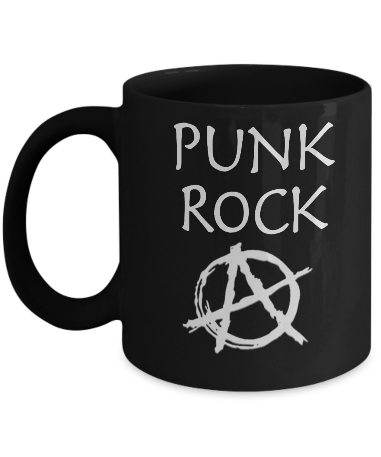 Punk Rock Black Coffee Cup Gift for Anarchist Stuff Rock and Roll Star ...