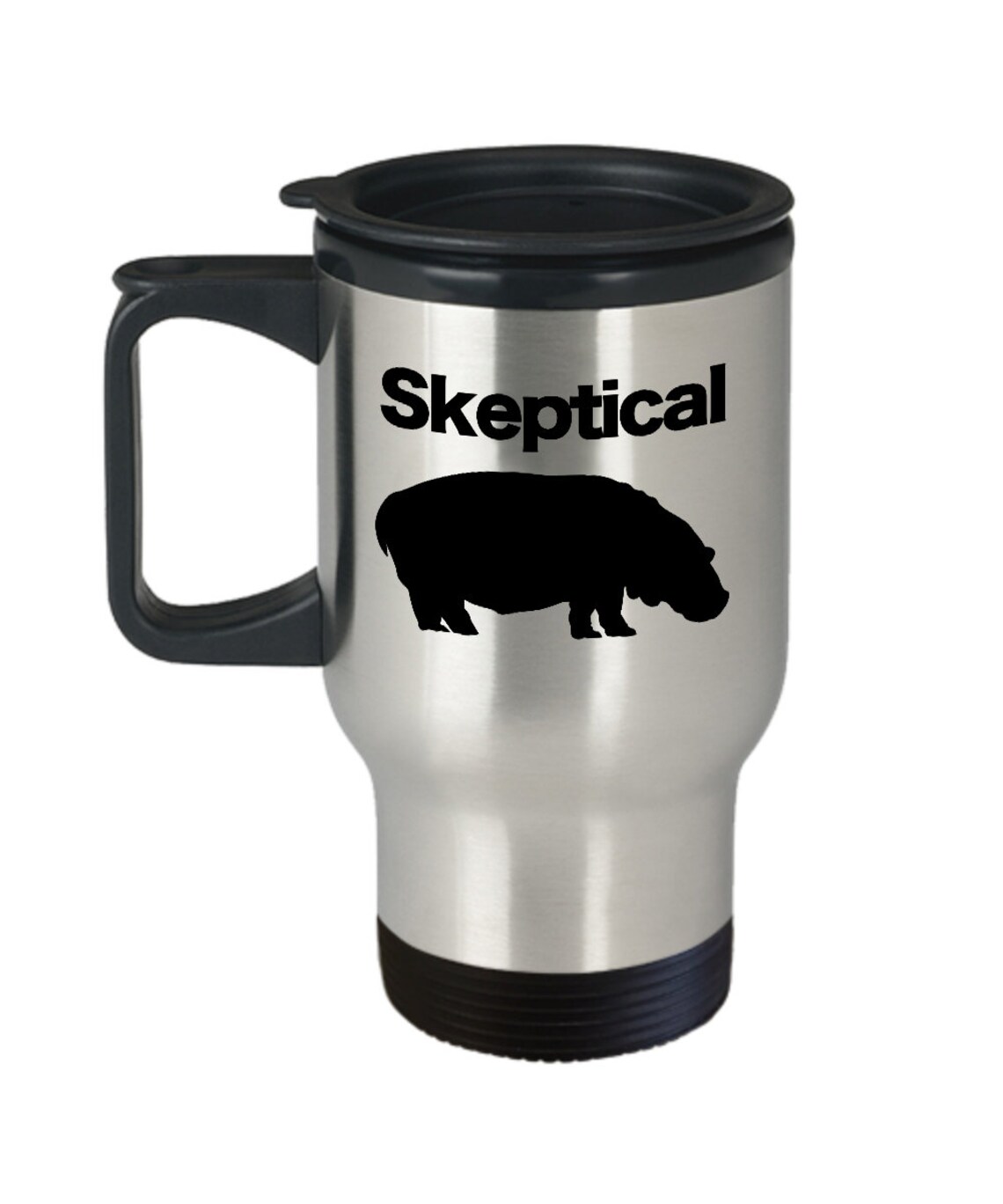 Skeptical Hippo Mug Travel Coffee Cup Funny Gift for Skepticism ...
