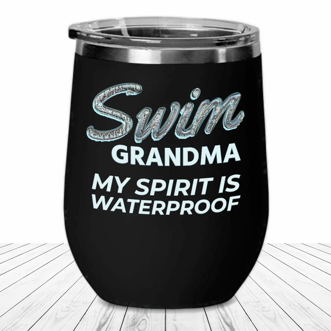Swim Grandma Wine Tumbler Swimmer Grandmother Travel Cup Funny Gift for ...