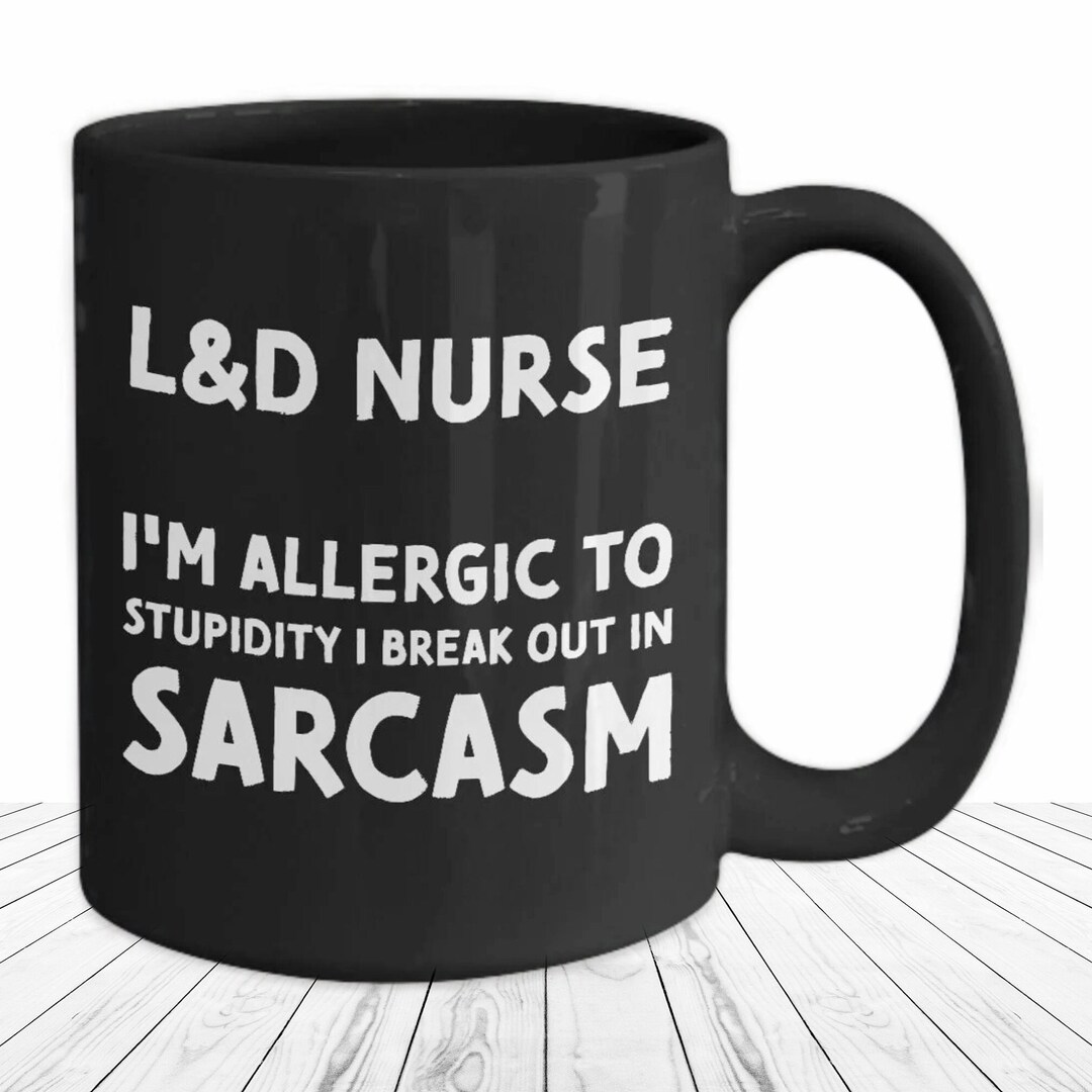 LD Nurse Mug Labor and Delivery Nursing Gifts Postpartum Nurses Black ...
