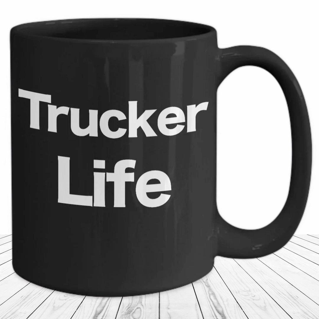 Truck Driver Mug Semi Truck Black Coffee Cup Funny Trucker Gifts for ...