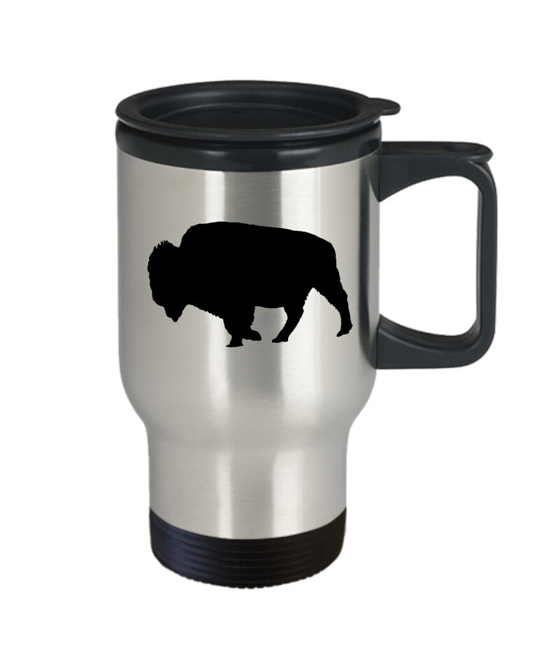 Bison Mug Buffalo Animal Travel Coffee Cup Gift for Hunting Farmer ...