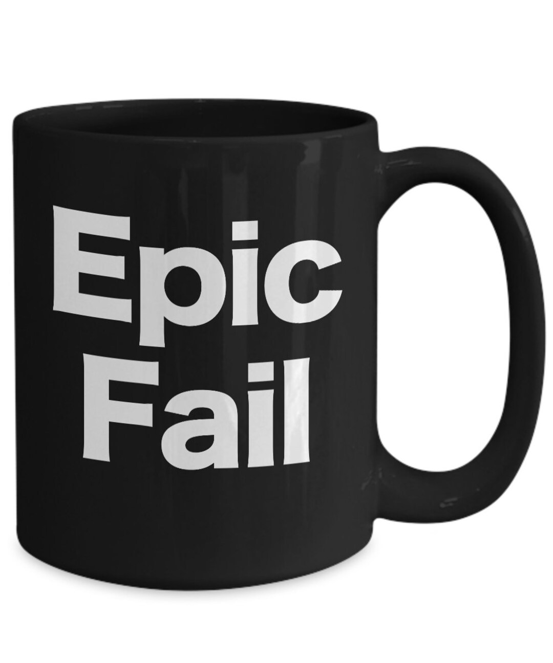 Epic Fail Mug Black Coffee Cup Funny Gift for Gamer Player Athlete ...