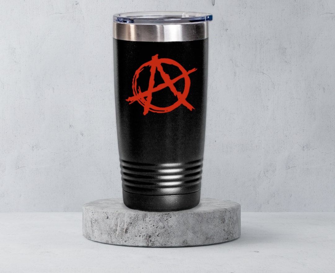 Punk Rock Red Anarchy A Tumbler Travel Coffee Cup Communist Gift Funny ...
