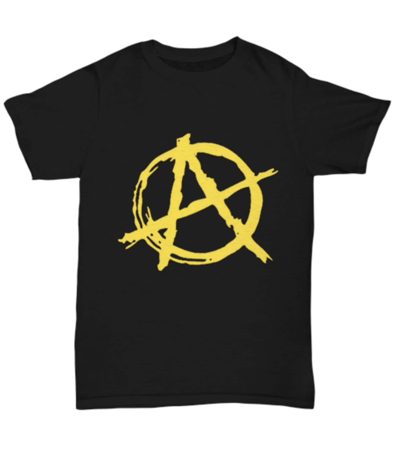 Punk Rock Yellow Anarchy A Black T-shirt Funny Gift for Ancap, Anarcho ...