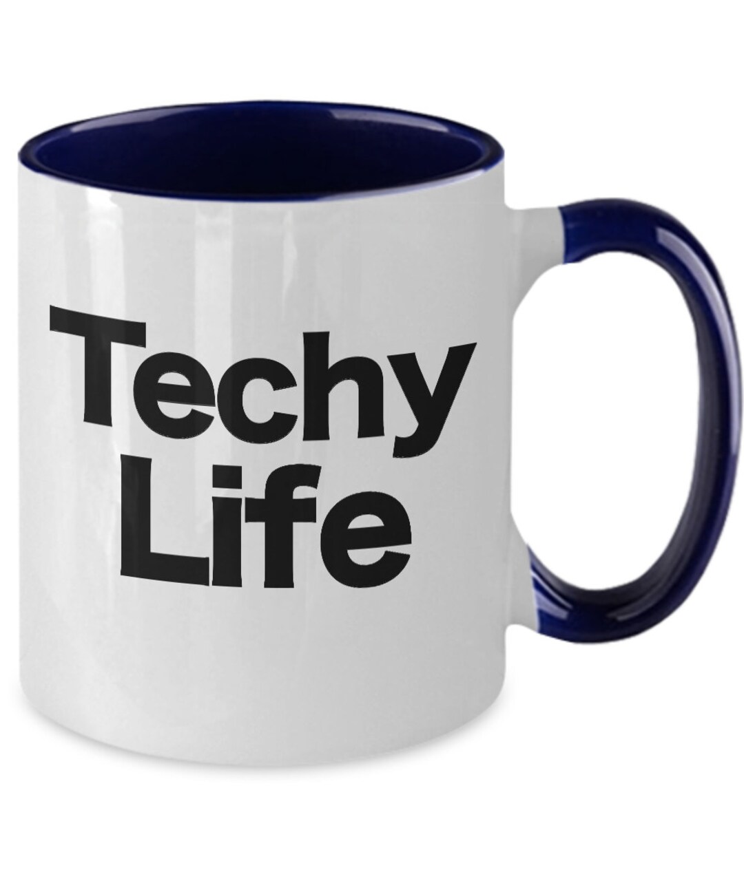 Techy Life Mug White Two Tone Coffee Cup Technology Based Digital ...