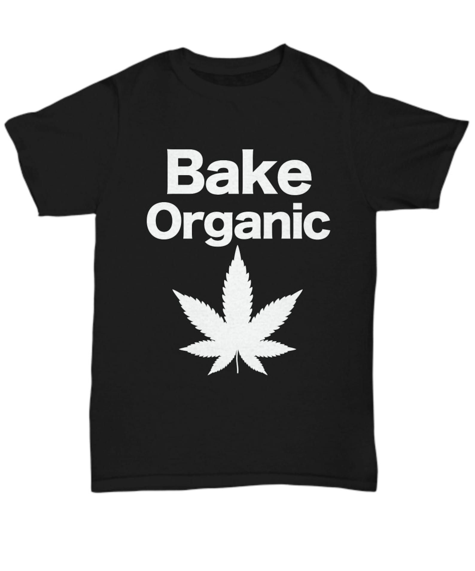 Marijuana Leaf T-shirt Black Cotton, Funny Gift, Bake Organic, Pot Head, Medical, Cannabis, High ...