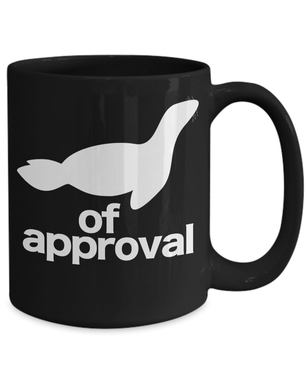 Seal of Approval Mug Black Animal Coffee Cup Funny Gift for Teacher ...