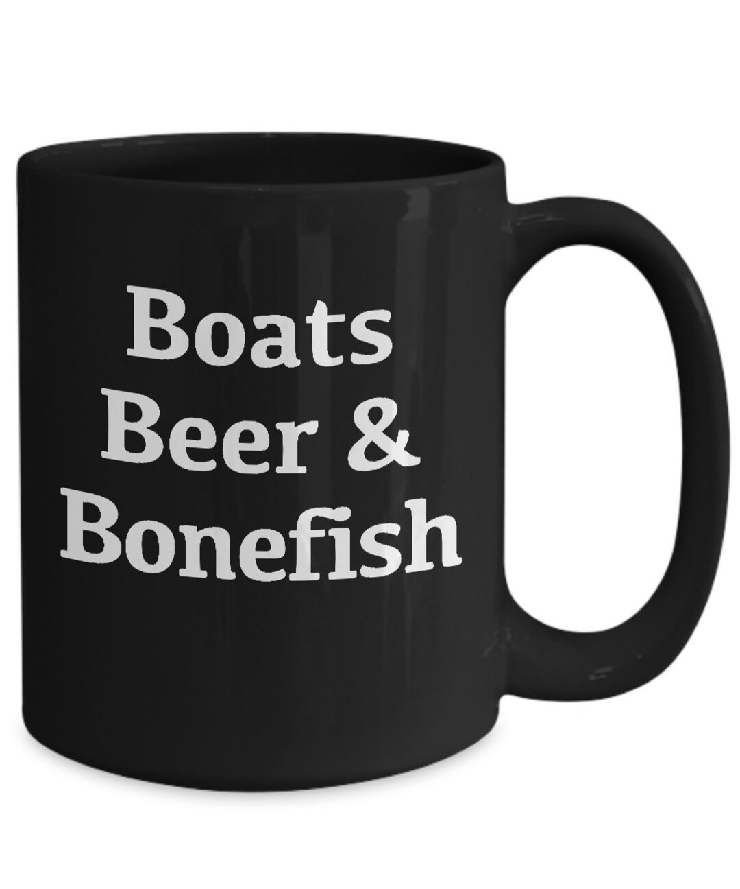 Bonefish Mug Black Coffee Cup Boats Beers Flats and Bone Fishing ...