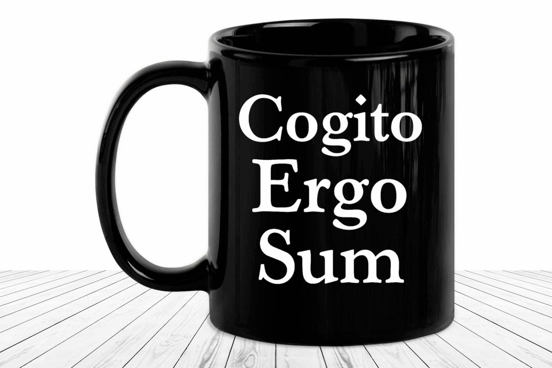 Cogito Ergo Sum Black Mug Dark Academia Coffee Cup Latin Philosophy ...