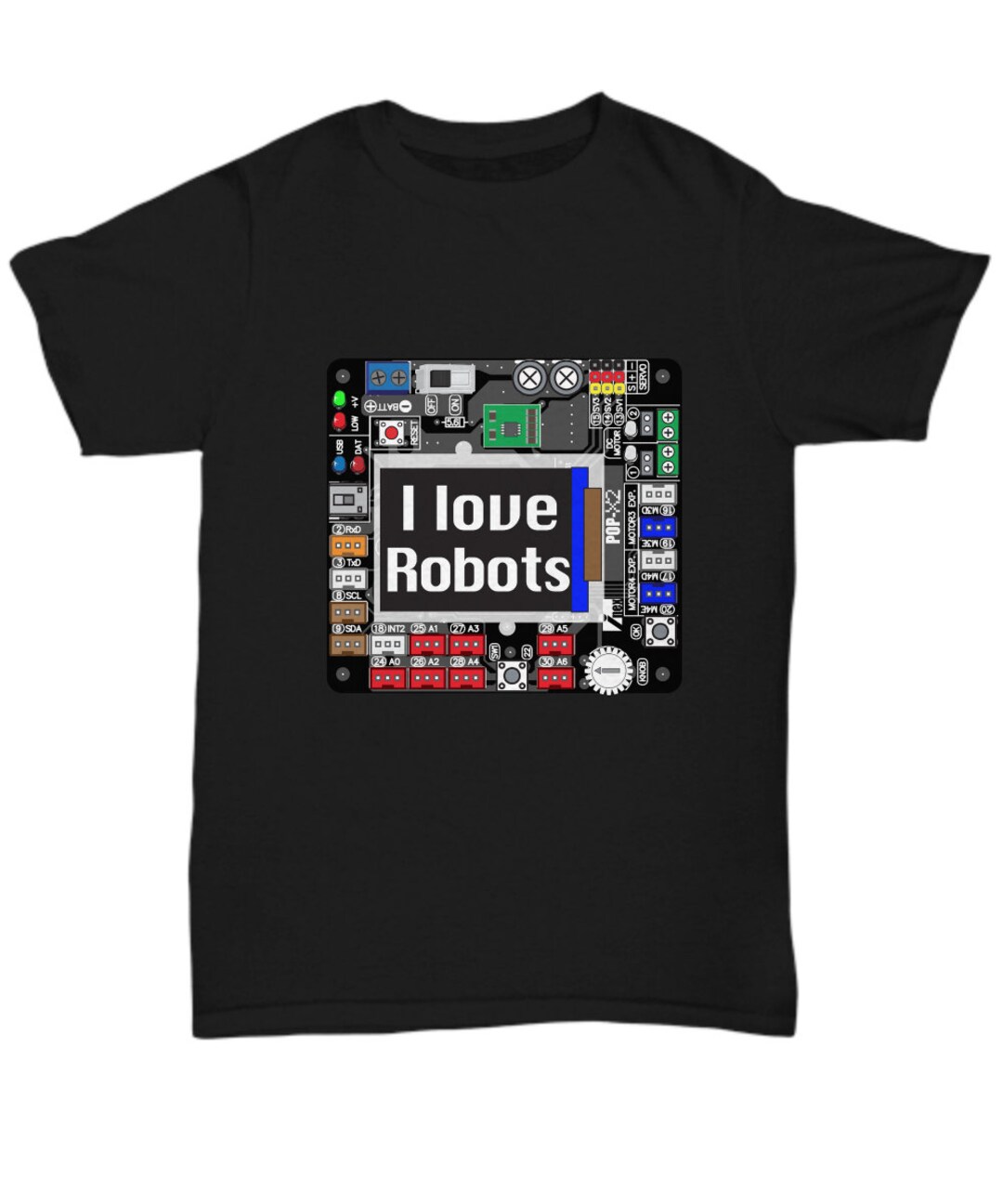 Robotics Engineer Costume Shirt I Love Robots Circuit Board T-shirt ...