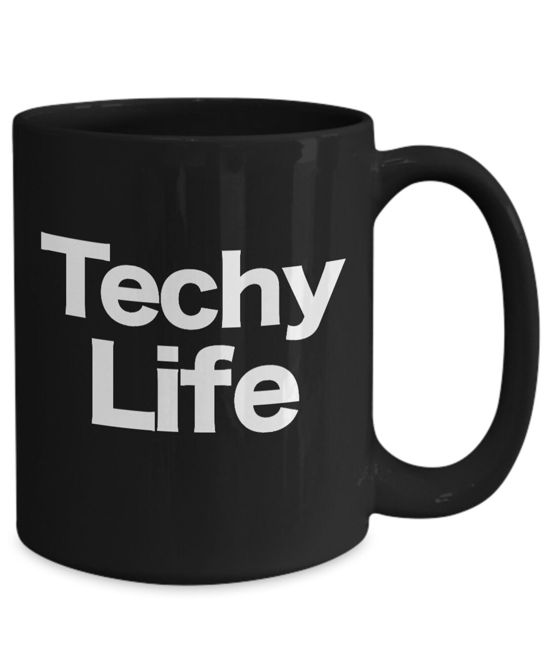 Techy Life Mug Black Coffee Cup Technology Based Digital Solutions Data ...