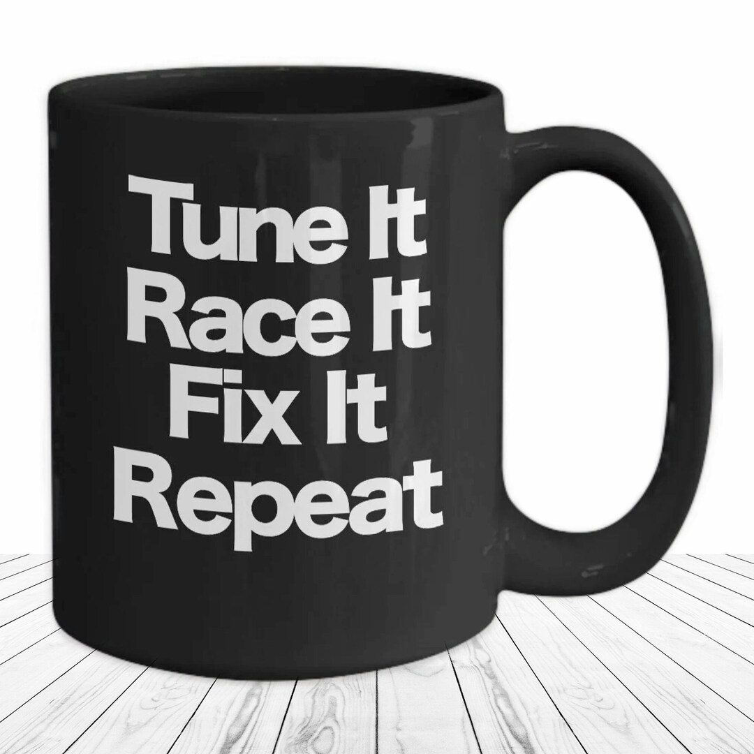 Race Car Mug Drag Strip Black Coffee Cup Funny Gift for Racing Muscle ...