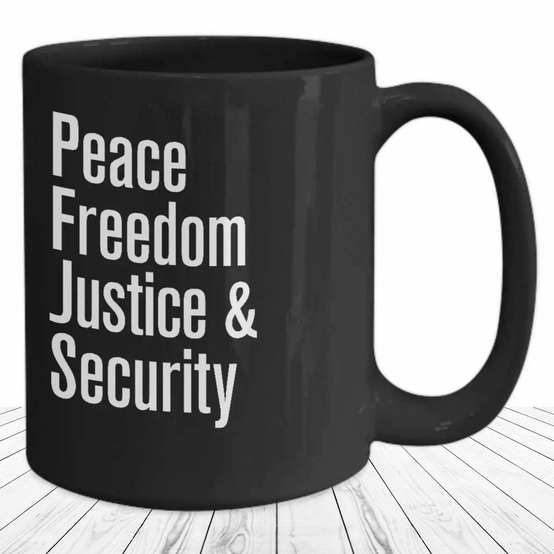 I Have Brought Peace Freedom Justice and Security Mug Powerful Speech ...