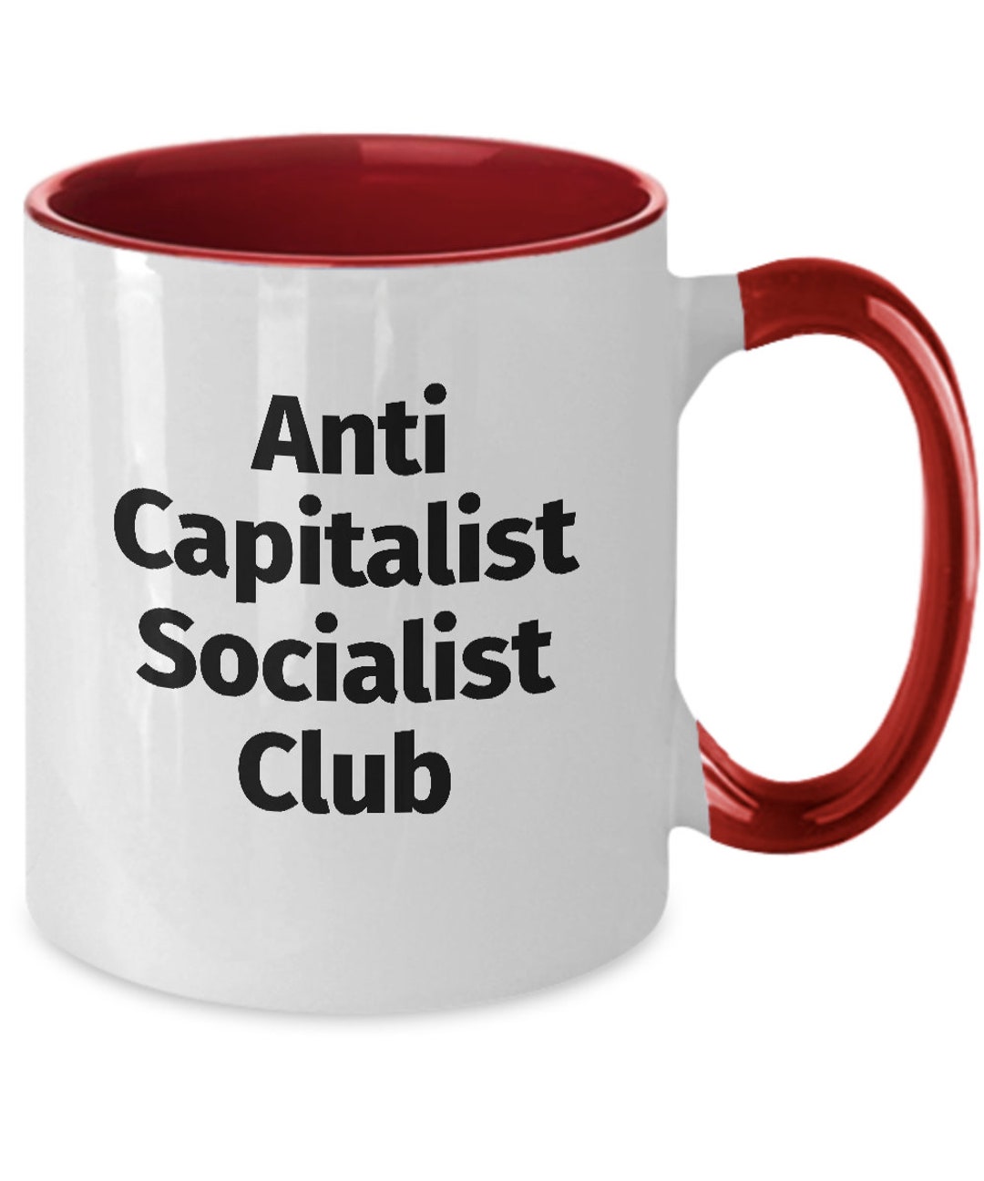 Socialist Club Mug White Two Tone Coffee Cup Anti Capitalist Communist ...