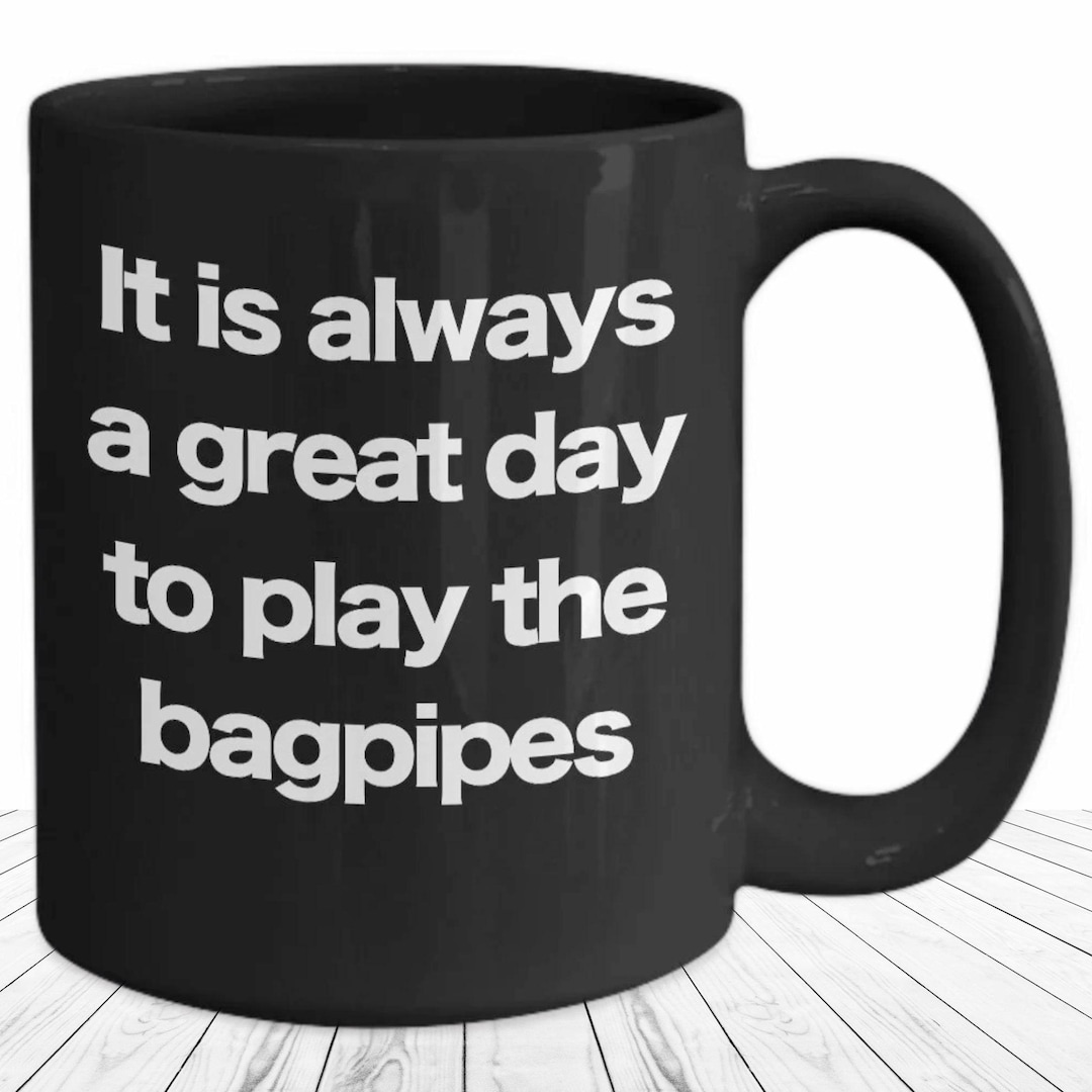 Bagpipe Mug Bag Pipe Black Coffee Cup Funny Gift for Scottish Piper ...
