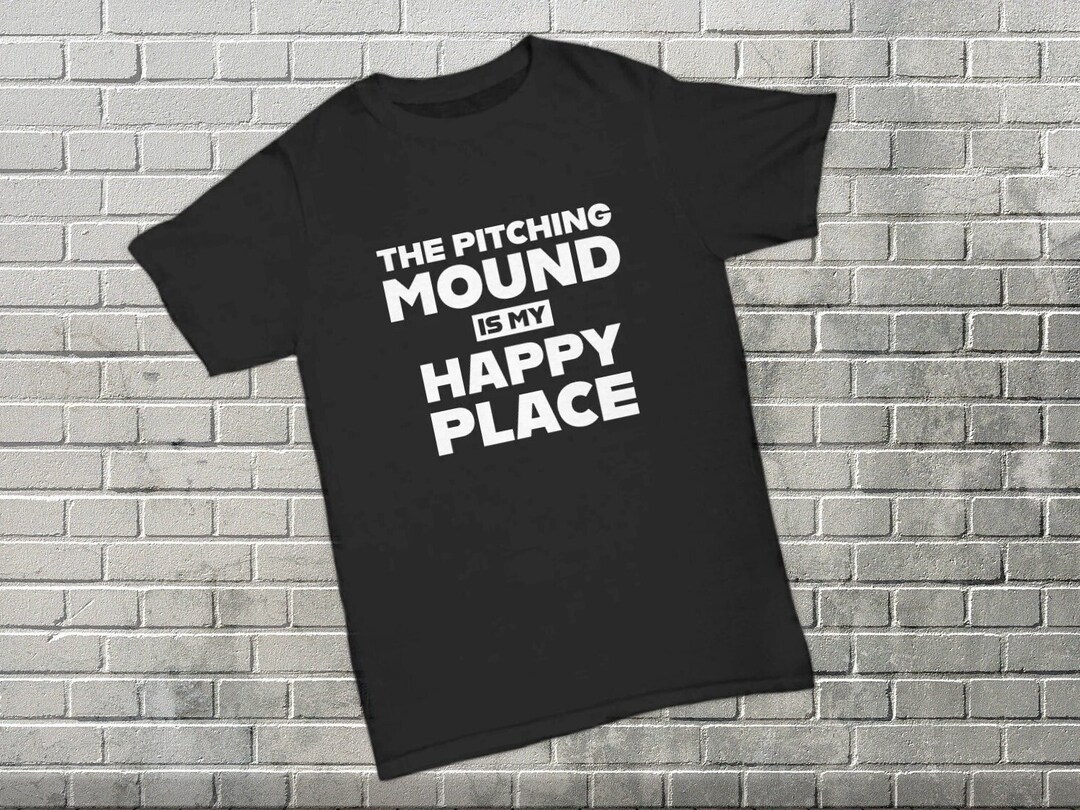 Softball Pitcher T-shirt Pitching Mound is My Happy Place Shirt Funny ...