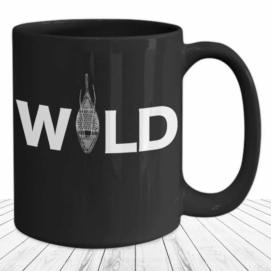 Snowshoe Mug Snowshoeing Black Coffee Cup Funny Gift for Northern ...