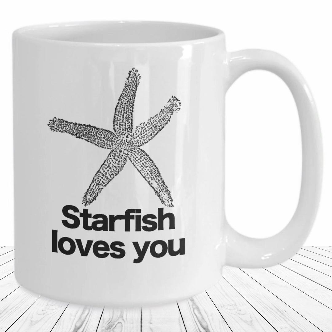 Starfish Loves You Mug Sea Shell White Coffee Cup Funny Gift for ...