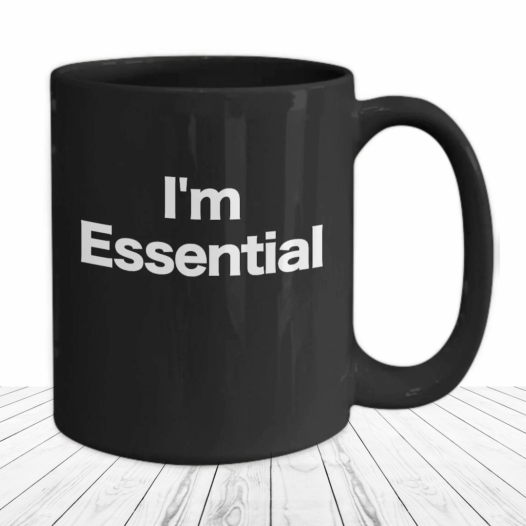 Office Essential Mug Employee of the Year Black Coffee Cup Funny Gift ...