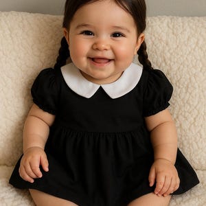 Handmade Baby Wednesday Addams Costume: Photo Prop Outfit - Etsy