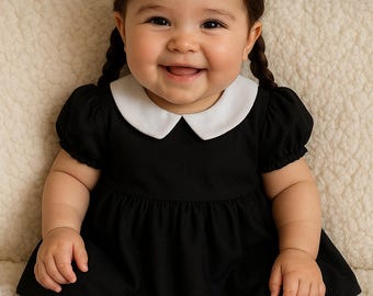 Wednesday Addams Baby Outfit, Wednesday Addams Baby Costume, Goth Baby ...