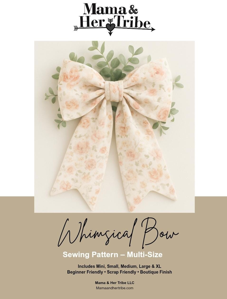 Whimsical Bow Sewing Pattern | Multi-size DIY Tutorial (PDF Download ...