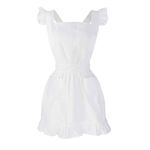 White With Black Ruffle Aprons Costume Aprons French Maid | Etsy