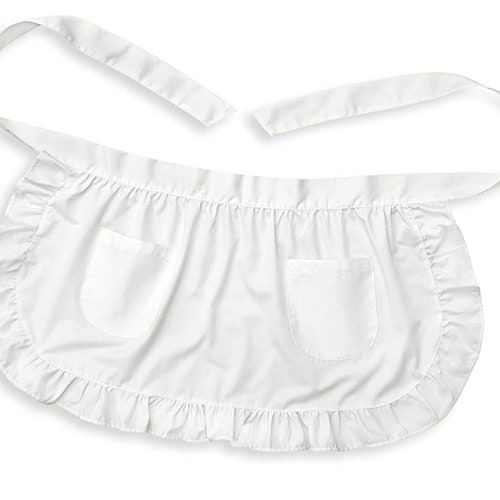 White Ruffled Bibed Apron Pinafore. White Costume Apron - Etsy