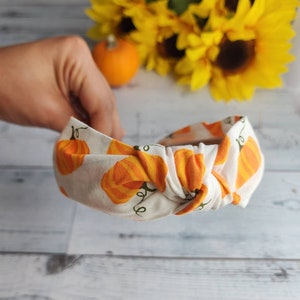 Fall Topknot Headbands for Women, Fall Theme, Pumpkin Yellow Plaid ...